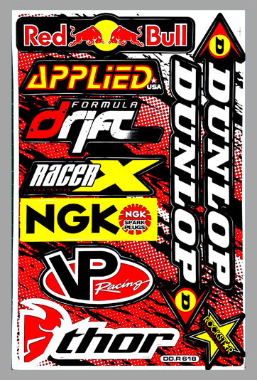 สติกเกอร์ Red Bull Dunlop VP Racing (สีดำ) สติกเกอร์แต่งรถ สำหรับรถ ...