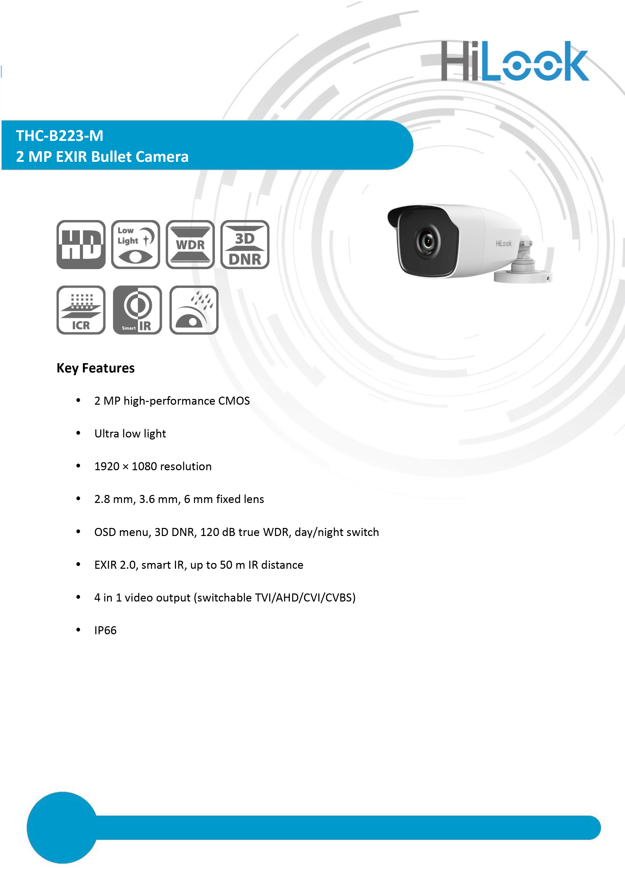 HiLook กล้องวงจรปิด 2 ล้านพิกเซล รุ่น THC-B223-M (2.8 mm.) - AB Global ...