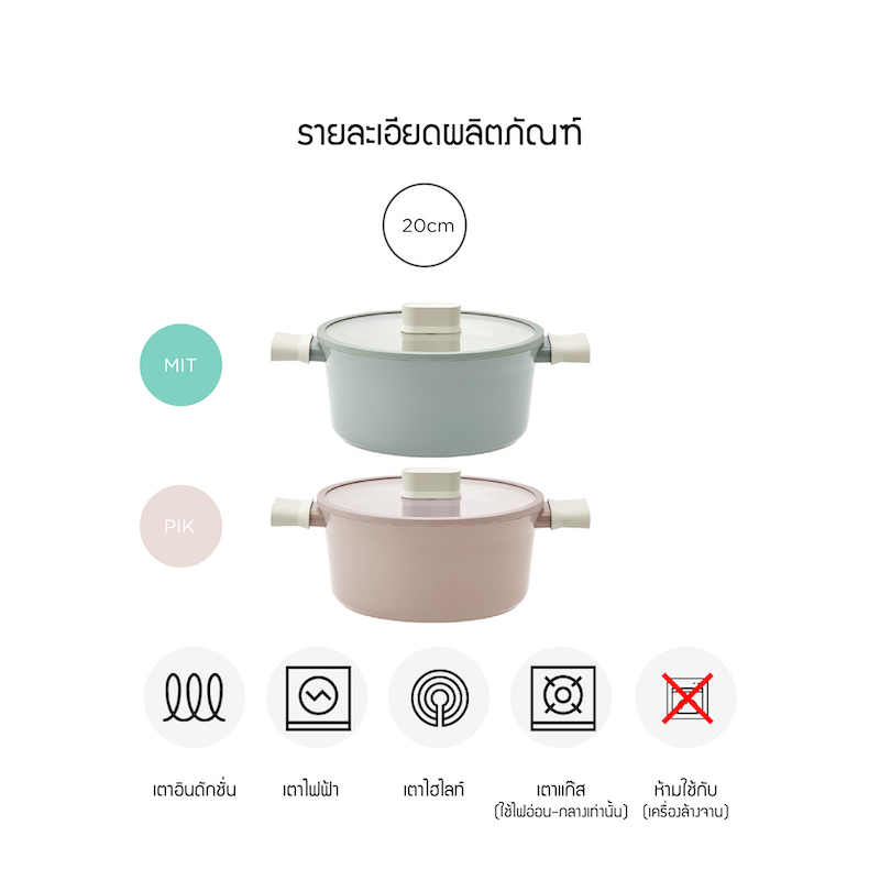 LocknLock หม้อสองหูพร้อมฝา Suit 20 cm. รุ่น CSU1202MIT - LocknLock ...