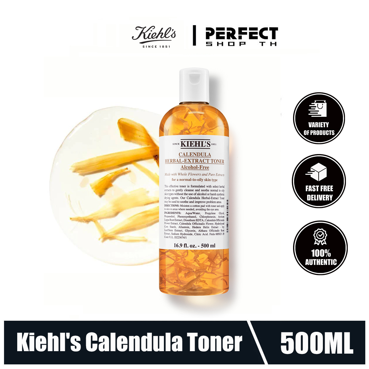 KIEHL'S Calendula Herbal Extract Alcohol Free Toner 500ml คีลส์ คาเลนดู ...