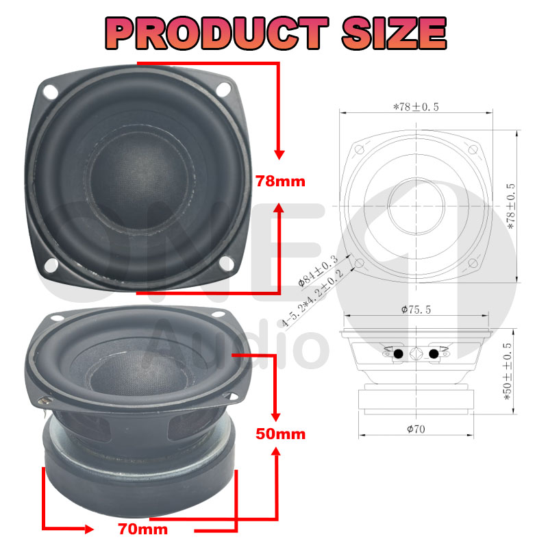 OneAudio MYL 4Ω 20W ดอกลำโพง3 นิ้ว ลำโพง3นิ้วเบส ดอกลำโพงเสียง ลำโพงฟูลเรนจ์ ดอกกลาง 3 นิ้ว ดอก3 ...