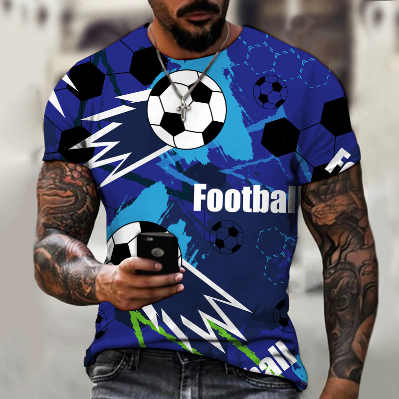 Summer New Football Graffiti Funny Street Harajuku 3D Print Design Fun ...