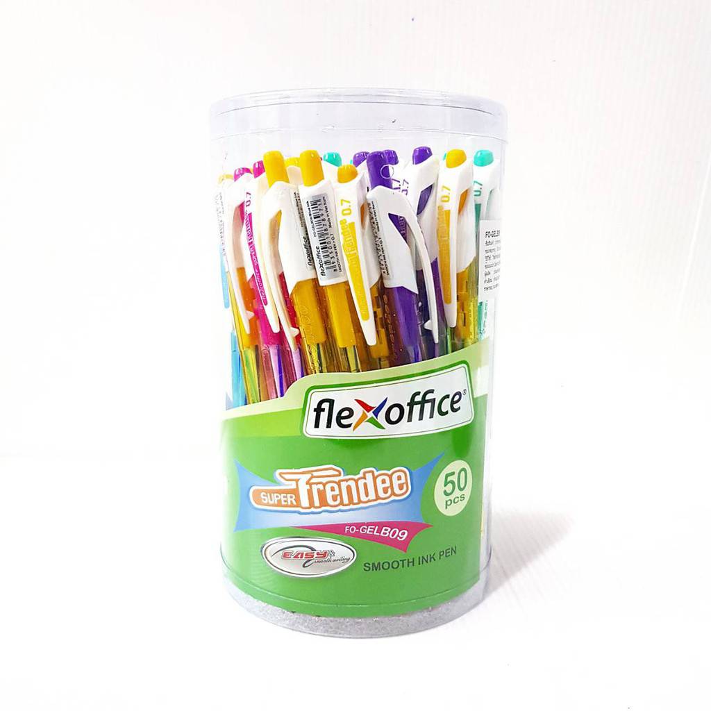ปากกา Flex Office รุ่น Super Trendee ปากกาเจล แบบกด 0.7mm. (50ด้าม ...