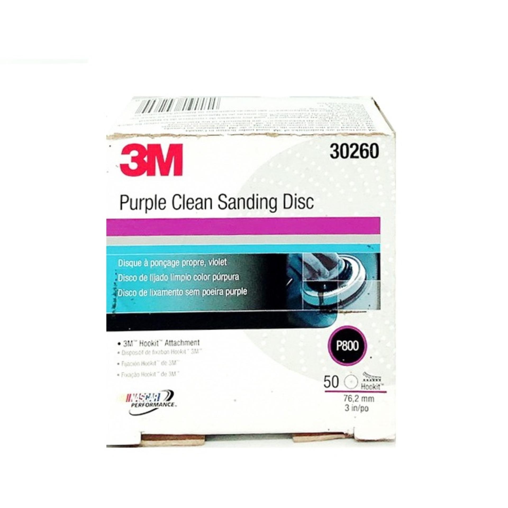3M Hookit Purple Clean Sanding Disc 30260 กระดาษทราย 3 นิ้ว P800 (50BOX ...