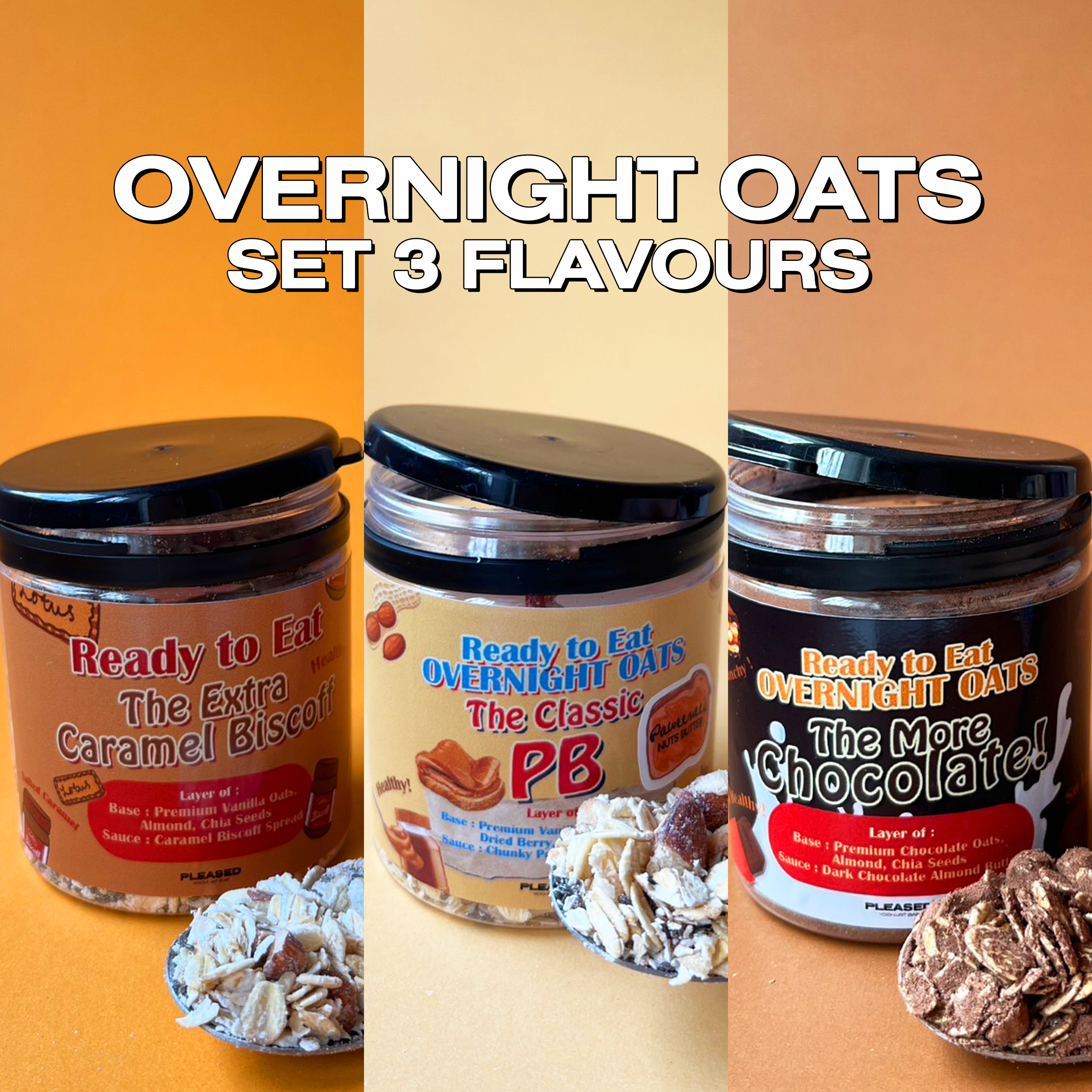 รวม 3 รสอร่อย Overnight Oats - โอ๊ตอัดเครื่องแน่น อยู่ท้อง ช่วยลด ...