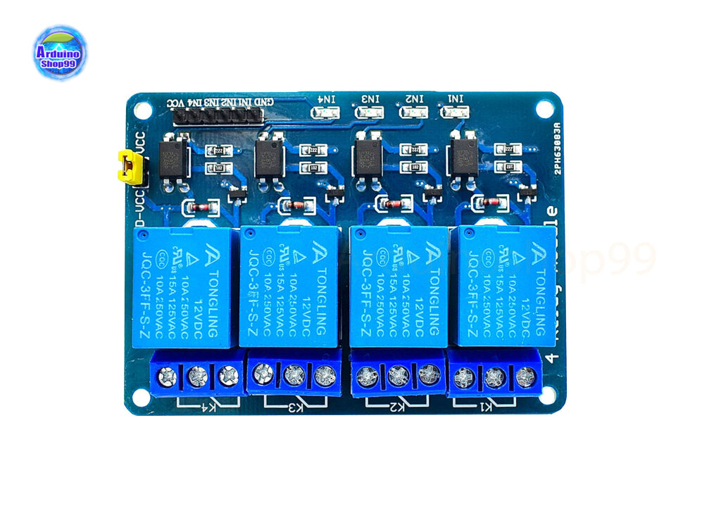 4-channel 12V relay module with optocoupler isolation low-level trigger ...