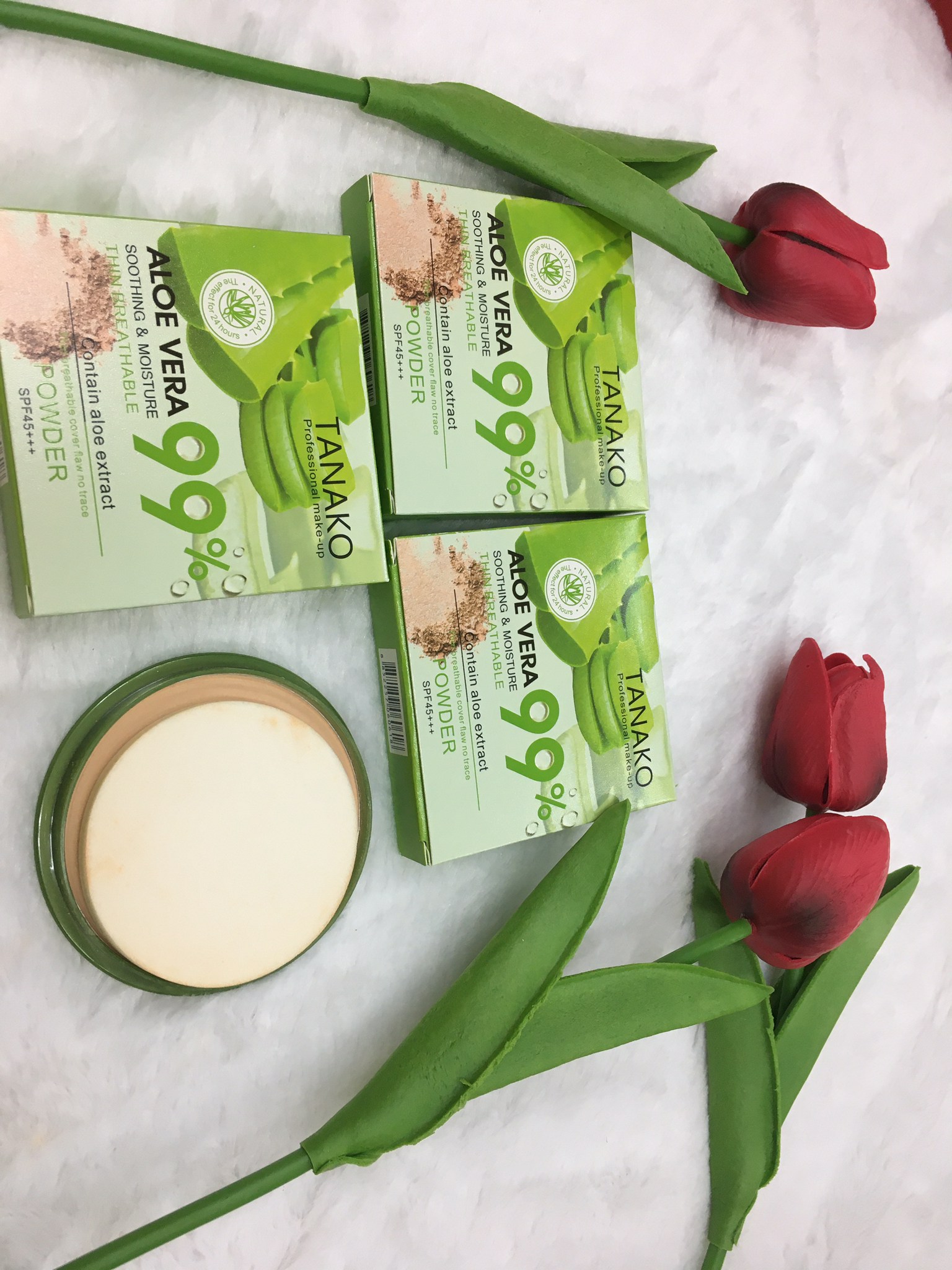 ป้งพัฟหว่านหางจระเข้ 99% TANAKO แป้งพัฟ แป้งหว่านหางจระเข้ แป้งคุมมัน ...