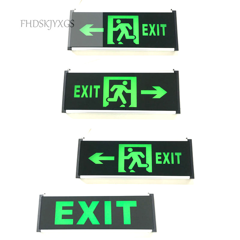 Exit Emergency Lighting AC110220V Green Led Exit Sign Safety Evacuation ...