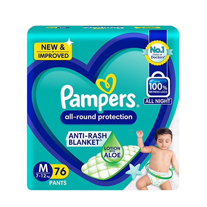 Pampers All round Protection Pants, Anti Rash diapers, Lotion with Aloe ...