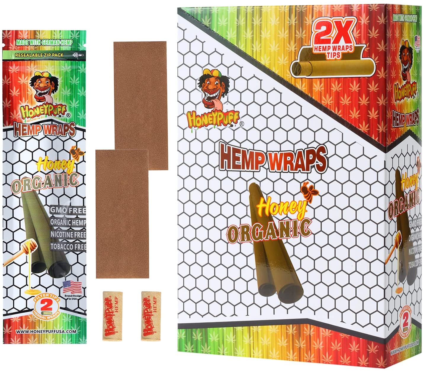 กระดาษบรั้น กระดาษโรลรสช็อคโกแลต องุ่น Honeypuff FLAVOURED HEMP WRAPS 2 ...