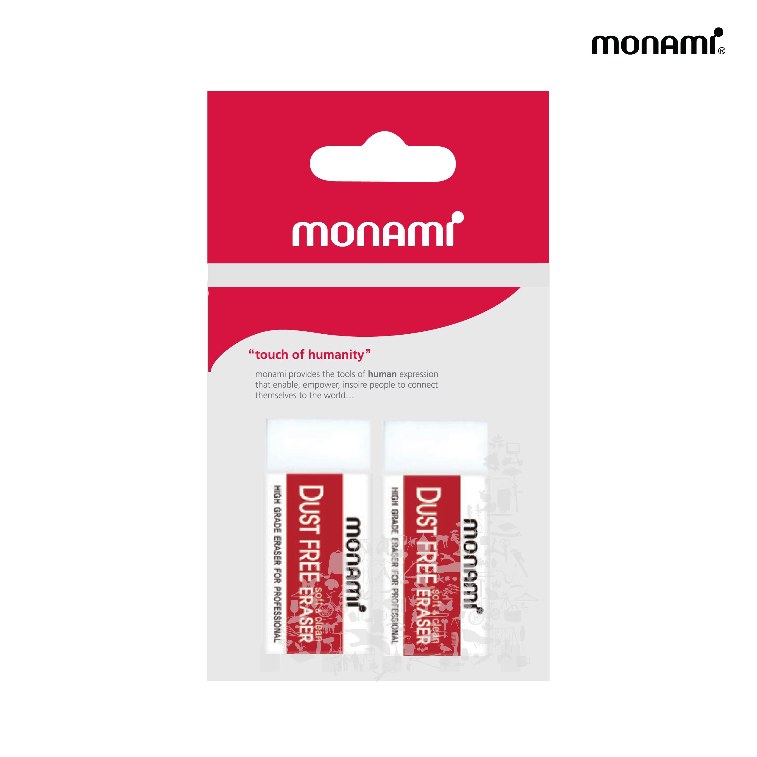 Monami ยางลบดินสอ ดัสท์ฟรี เบอร์2 ชุด2 - Monami Thailand - ThaiPick