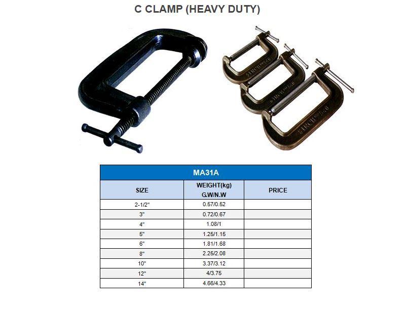 C-CLAMP ซีแคมป์ เหล็กจับชิ้นงาน ตัวซี แคมป์จับฉาก ขนาด 6 นิ้ว ...