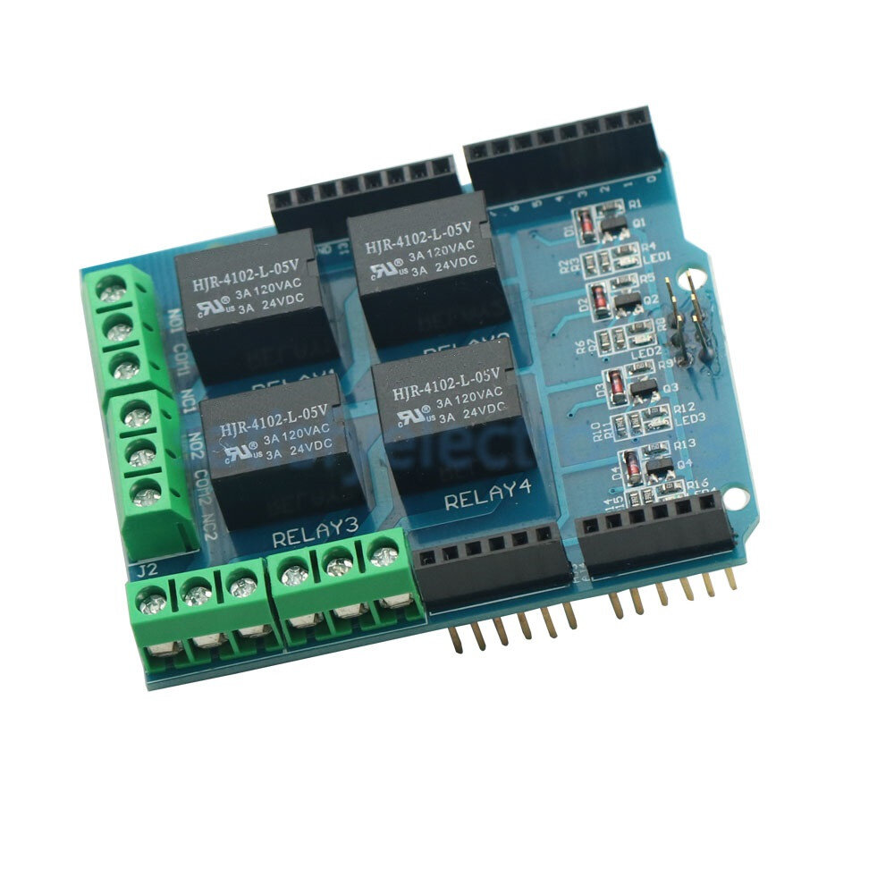 รีเลย์ 4 ช่อง สำหรับบอร์ด Arduino 4 Channel Relay Shield for Arduino ...