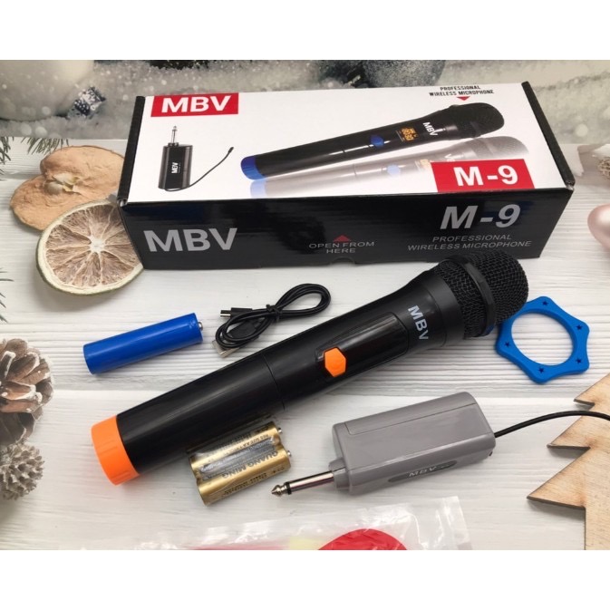 MBV ไมโครโฟนไร้สาย รุ่น M9 (สีดำ)ไมค์ลอยเดี่ยว ไมค์ลอยถือ ไมค์ไร้สาย Wireless-microphone ปรับ ...