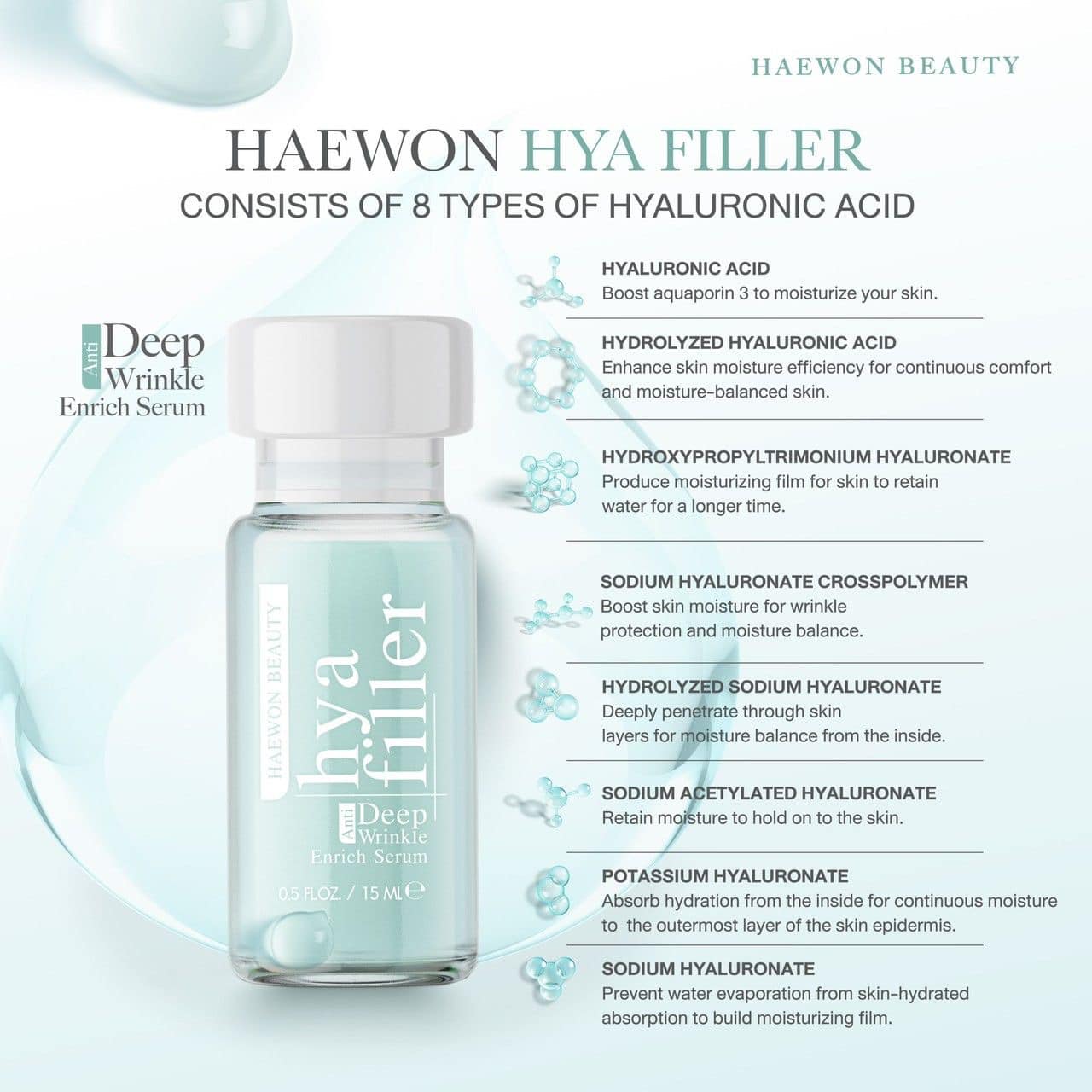 แฮวอน ไฮยา ฟิลเลอร์ เซรั่ม Haewon Hya Filler Serum (1 ขวด 15 มล.) ฟิลเล ...