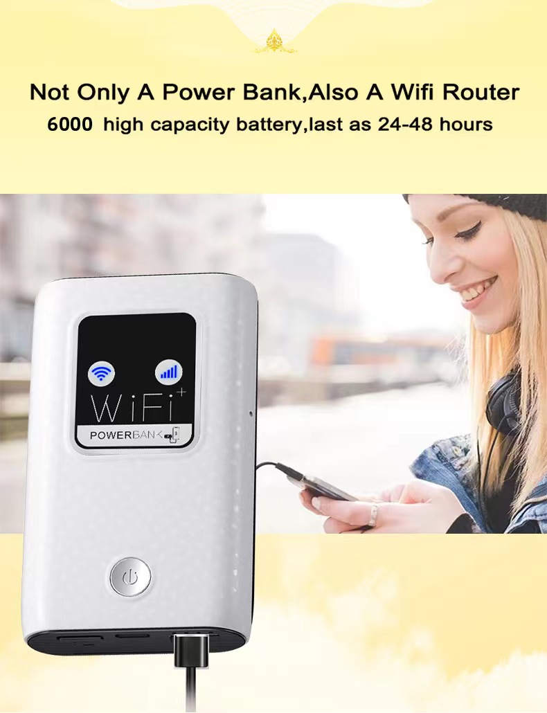 4G5G Pocket WiFi ความเร็ว 150 Mbps Powerbank 6000mah 4G MiFi 4G LTE ...