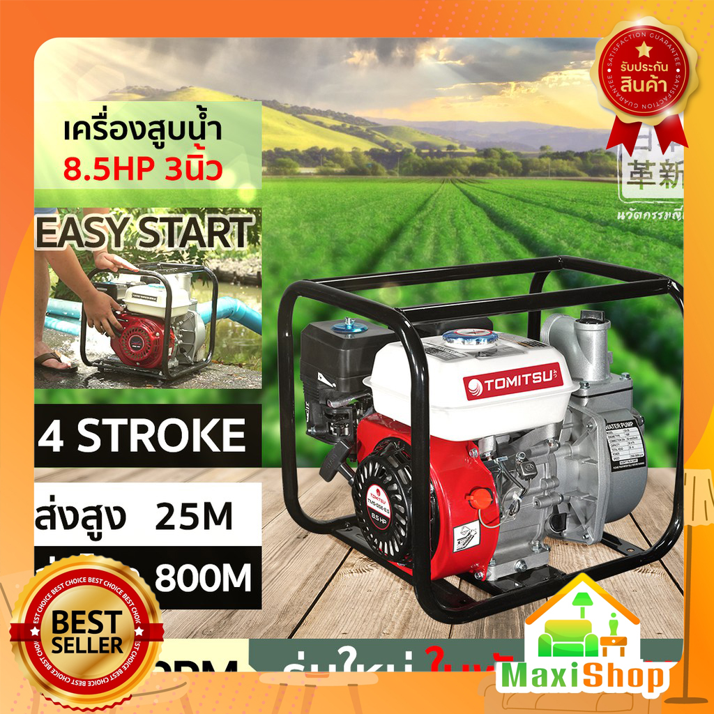 DALICO เครื่องสูบน้ำ/ ปั๊มน้ำติดเครื่องยนต์เบนซิน 4 จังหวะ (3นิ้ว 6.5HP) รุ่น LT30CX - FP ...