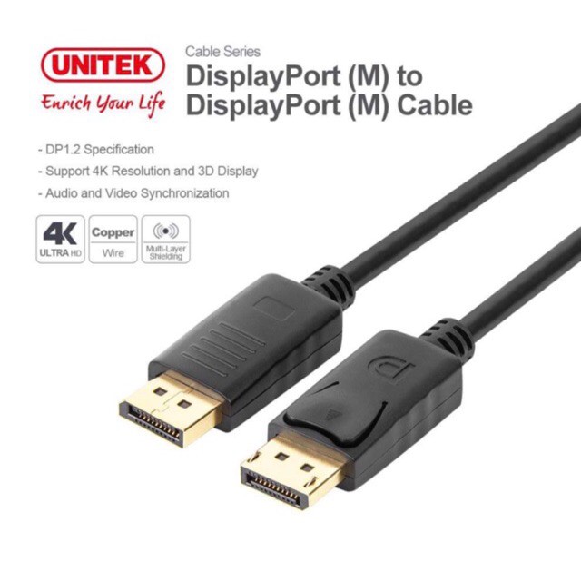 SALE!!! DisplayPort to DisplayPort cable UNITEK /144hz 165hz Black/Full ...