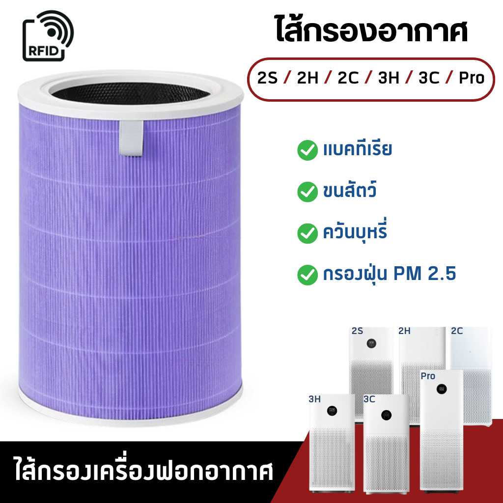 (มี RFID) Xiaomi รุ่น Pro 2S 2H 3H 2C 3C Air Purifier Filter ไส้กรอง ...