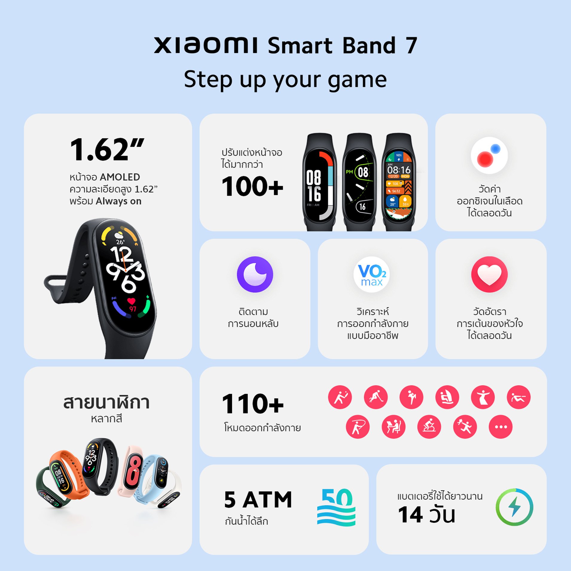 สายนาฬิกาข้อมือ Xiaomi Mi Band 7 - Future Link - ThaiPick