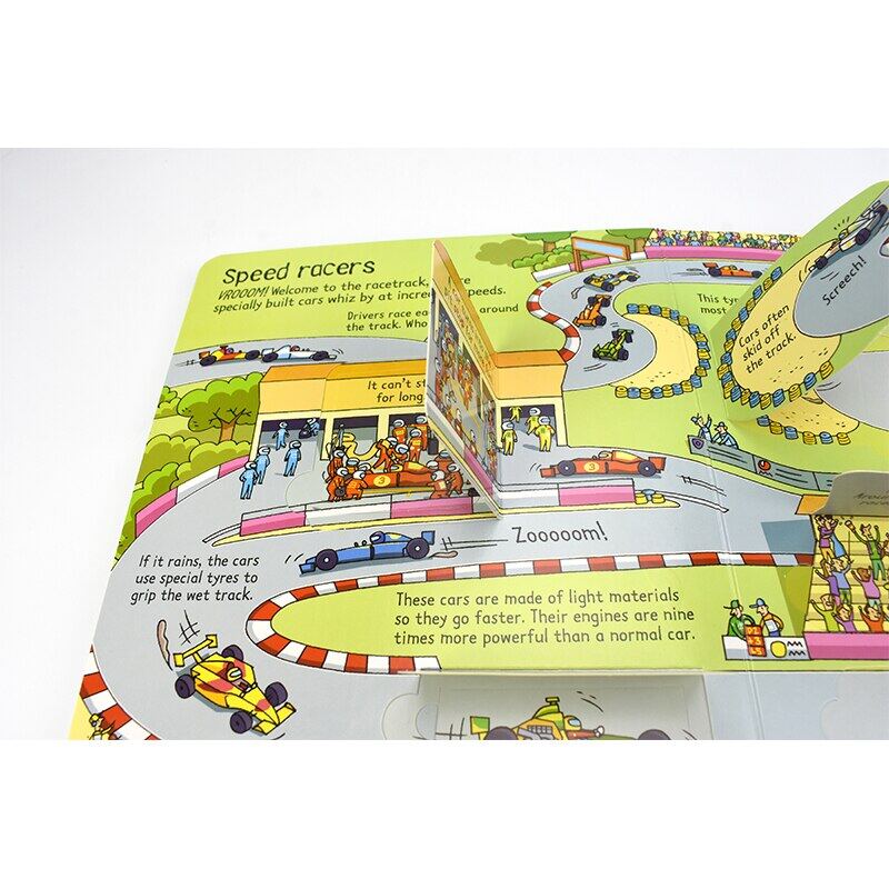 หนังสือเด็ก Usborne หนังสือ Look Inside Cars Children Activity Book ...