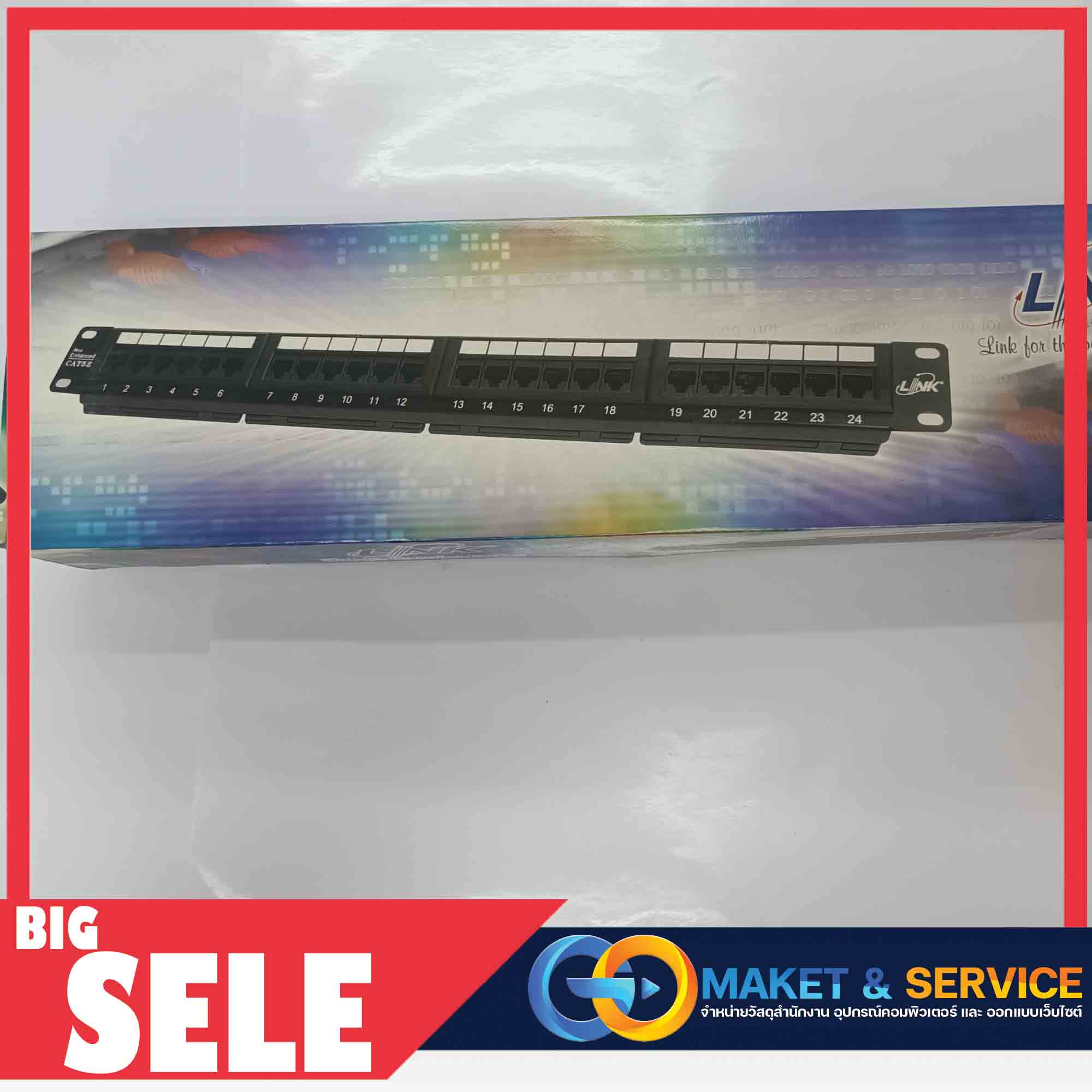 LINK CAT 5E แผงกระจายสาย PATCH PANEL 24 PORT (1U) with Support Model ...