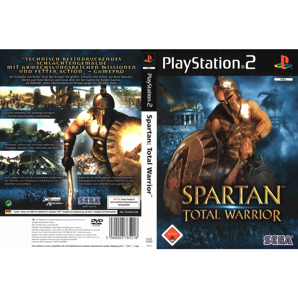 แผ่นเกมส์ PS2 Spartan Total Warrior คุณภาพ ส่งไว | Lazada.co.th