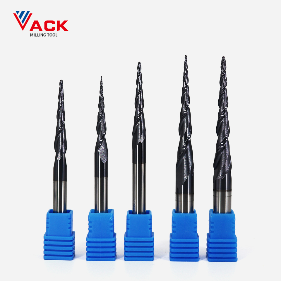VACK Carbide Ball Nose End Mills 3.175mm 4mm 6mm 8mm ปลายเรียว End Mill ...