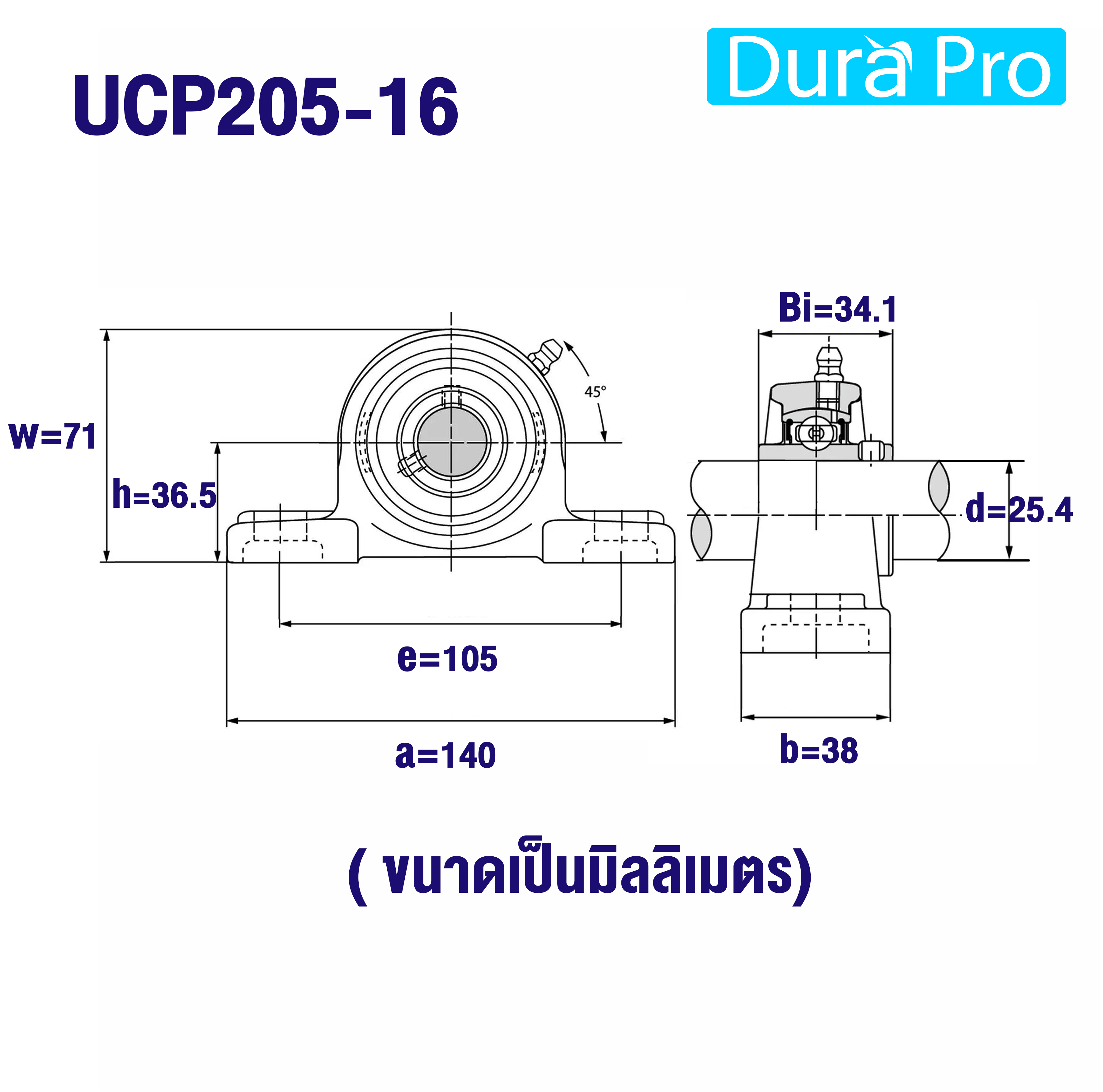 UCP204-12 UCP205-16 UCP206-18 UCP207-20 UCP208-24 ตลับลูกปืนตุ๊กตา BEARING UNITS ตลับลูกปืน ...