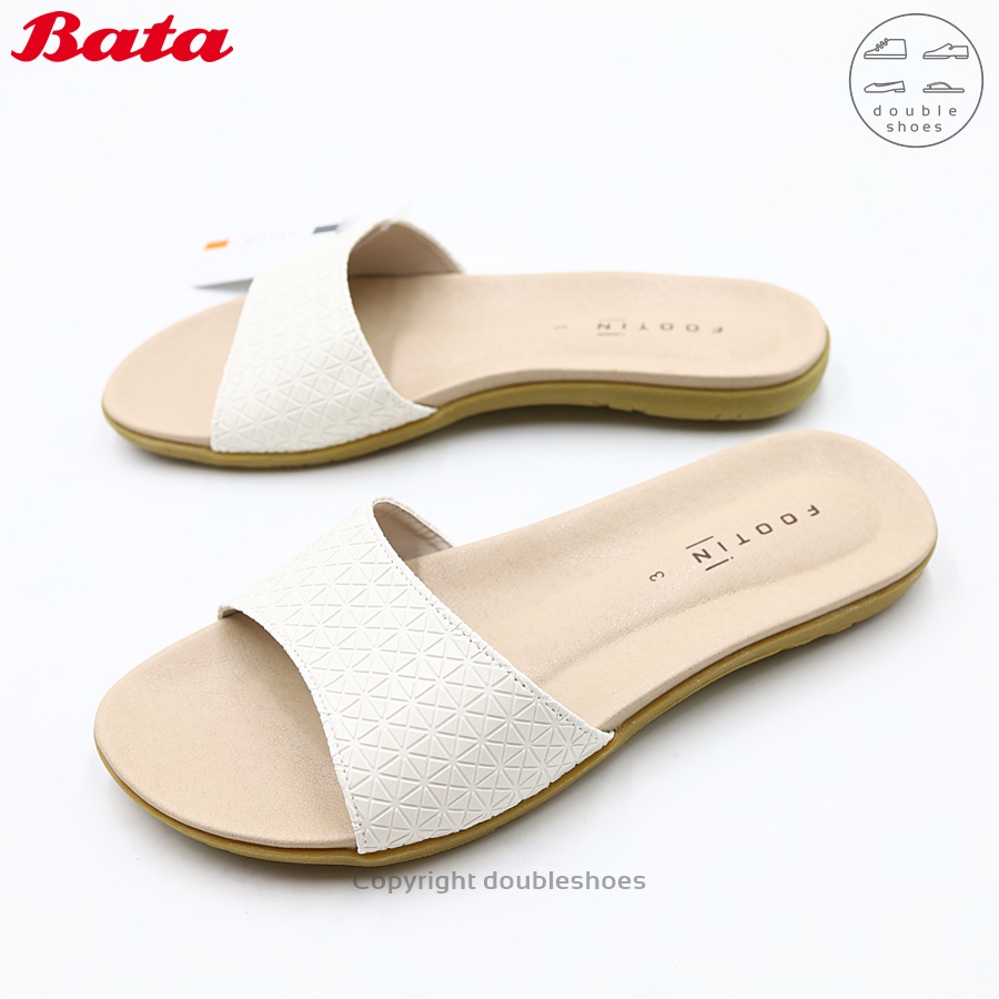 FOOTIN by BATA รองเท้าแตะผู้หญิง บุนุ่ม พื้นยางดิบ รุ่น 561-5998 สีขาว ...