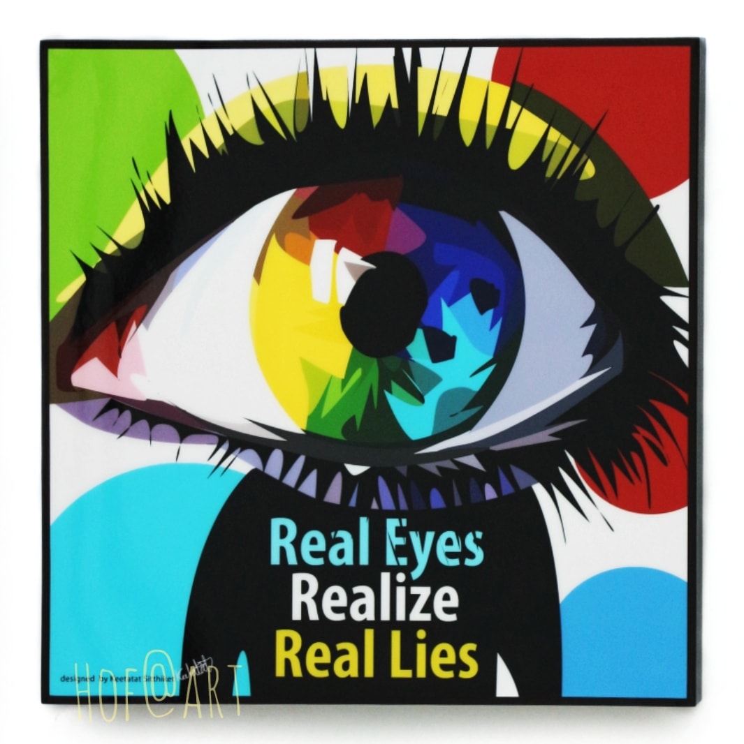 Real Eyes Realize Real Lies รูปภาพ ติด ผนัง pop art ดวงตา การ์ตูน ...