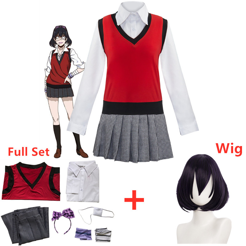 Anime Midari Ikishima Kakeguruis Cosplay Costume Japanese High School ...
