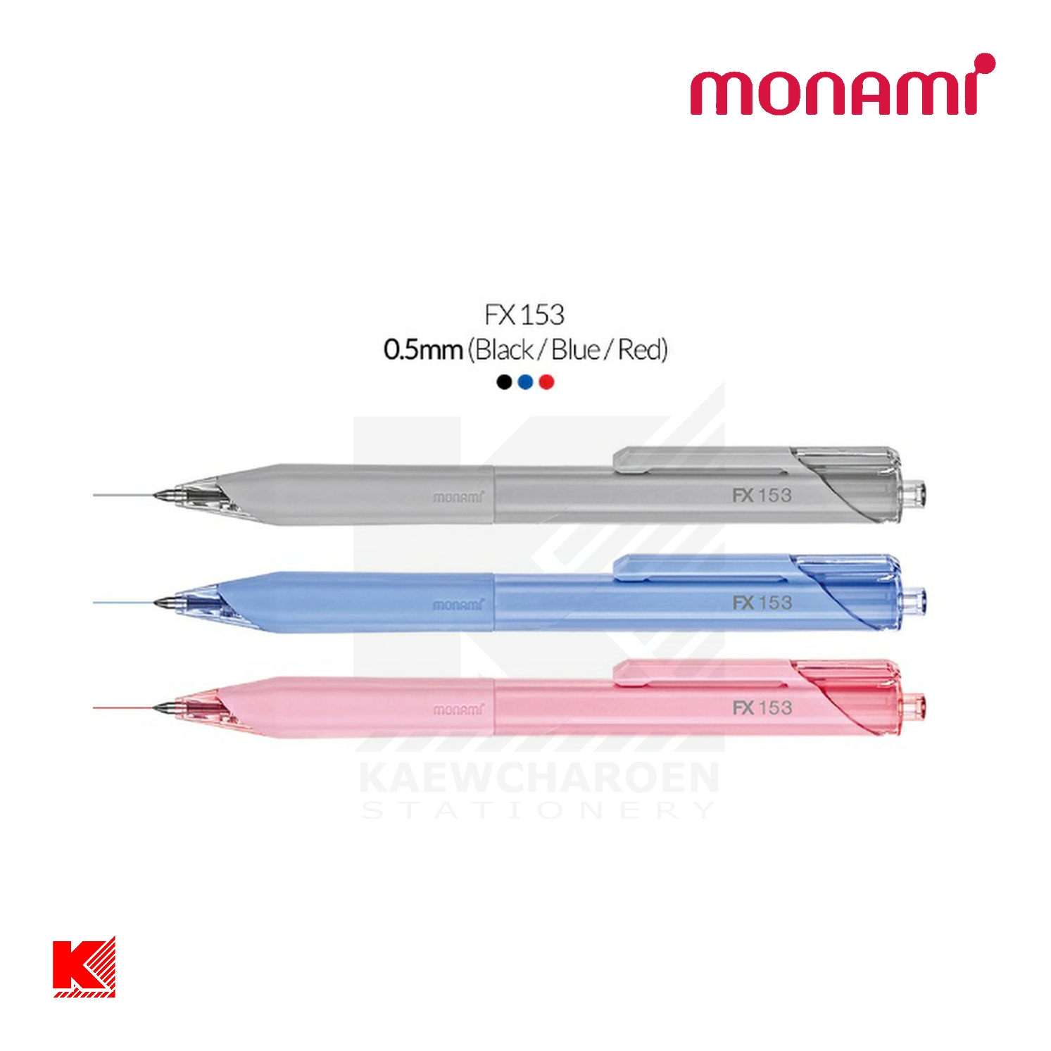 Monami FX153 ปากกาลูกลื่น 0.5 0.7 - Kaewcharoen - ThaiPick