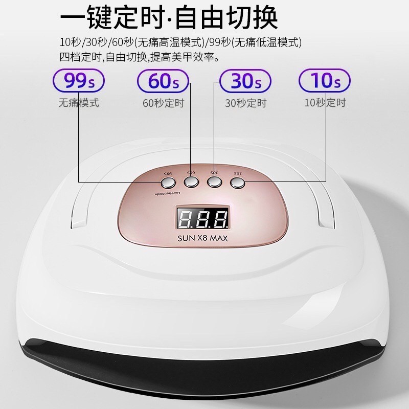 พร้อมส่งSUN X8 MAX เครื่องอบเล็บเจลได้สองมือ150วัตต์ LED57ดวงแห้งไวมาก ...