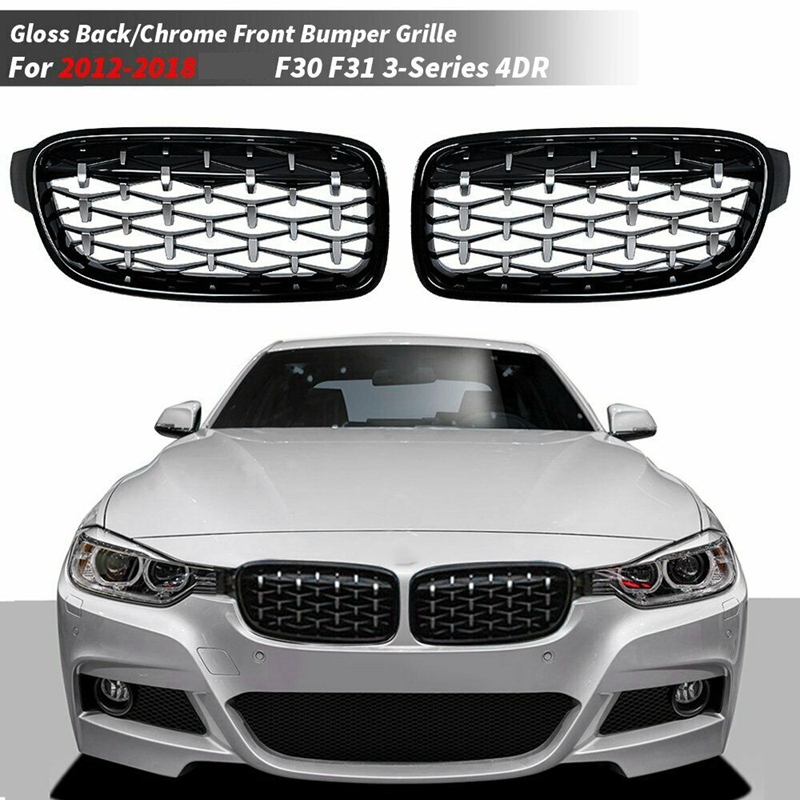 Front Kidney Grill, Front Hood Diamond Grille Meteor Grill for-BMW F30 ...