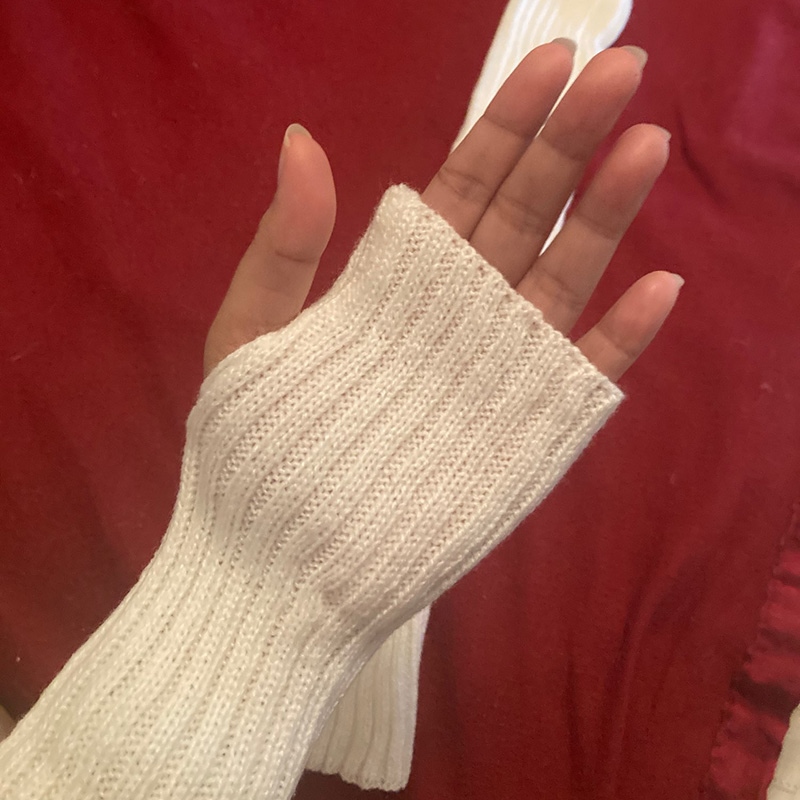 1 Pair Fashion Gloves Women Warm Long Gothic Lolita Diy Knitting Glove Stretch Fingerlings ...