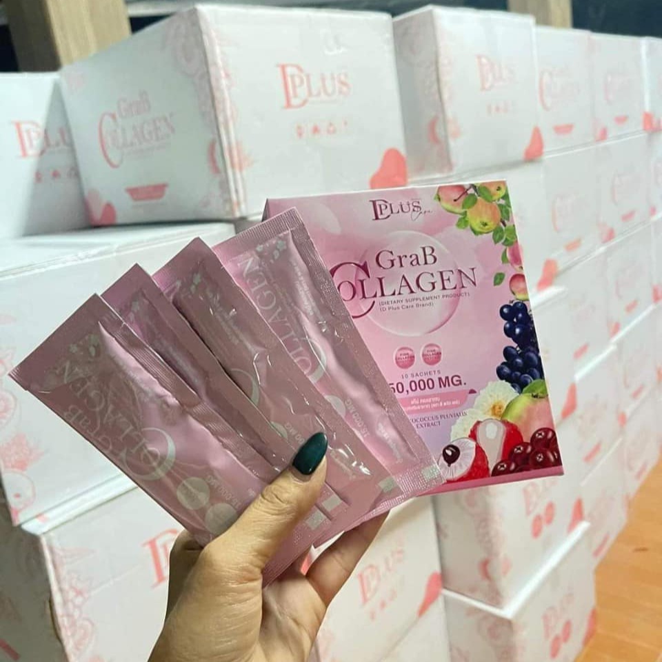 แกร๊ป คลอลาเจน อาหารเสริม ผิวขาวใส D plus skin Grab Collagen 1กล่อง10 ...