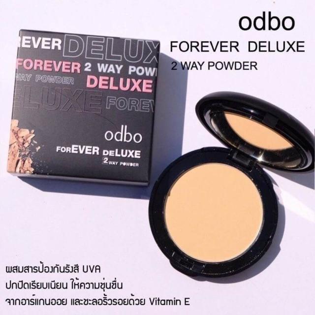 แป้งทูเวย์ Odbo FOR EVER DELUXE 2 WAY POWDER (1ตลับ) - Easy Aura - ThaiPick