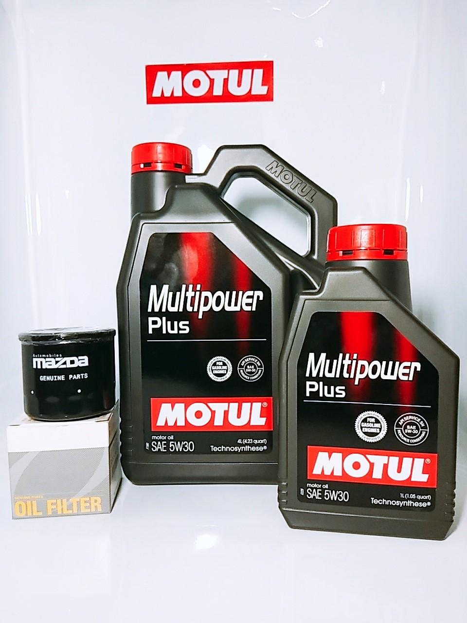 MOTUL Multipower Plus 5W-30 4+1ลิตร ฟรี กรองน้ำมันเครื่อง มาสด้า2 ...