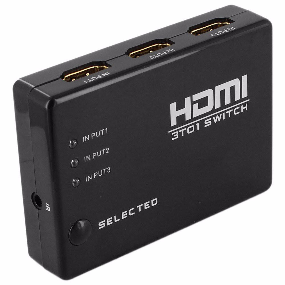 3 Port 1080P Video HDMI Switch Switcher Splitter IR Remote For HDTV For ...