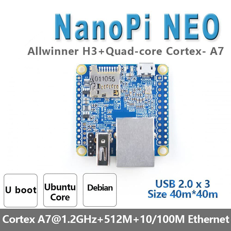 NanoPi NEO Open Source Allwinner H3 Development Board Super Raspberry Pie Quad-Core Cortex-A7 ...