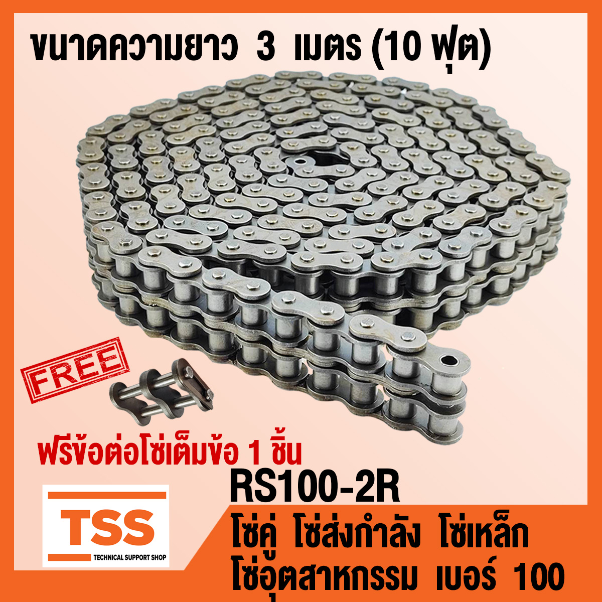RS100-2R โซ่คู่ โซ่ส่งกำลัง โซ่เหล็ก โซ่อุตสาหกรรม โซ่ เบอร์ 100 ...