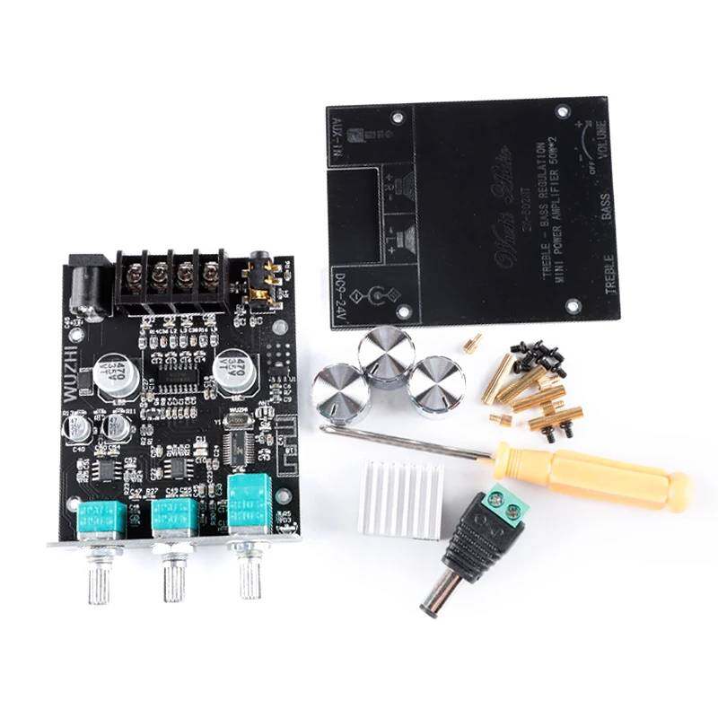 แอมป์จิ๋ว ZK-502MT 2.1ช่องบลูทูธ5.0 เครื่องขยายเสียง Board 50WX2 + 100W ...