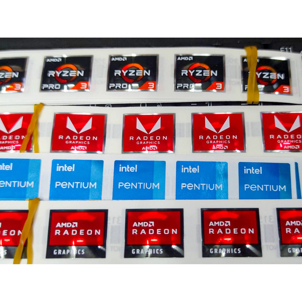 สติ๊กเกอร์ -SET8 MIX Intel AMD Nvidia Radeon GTX RTX i11 Sticker ตกแต่ง ...