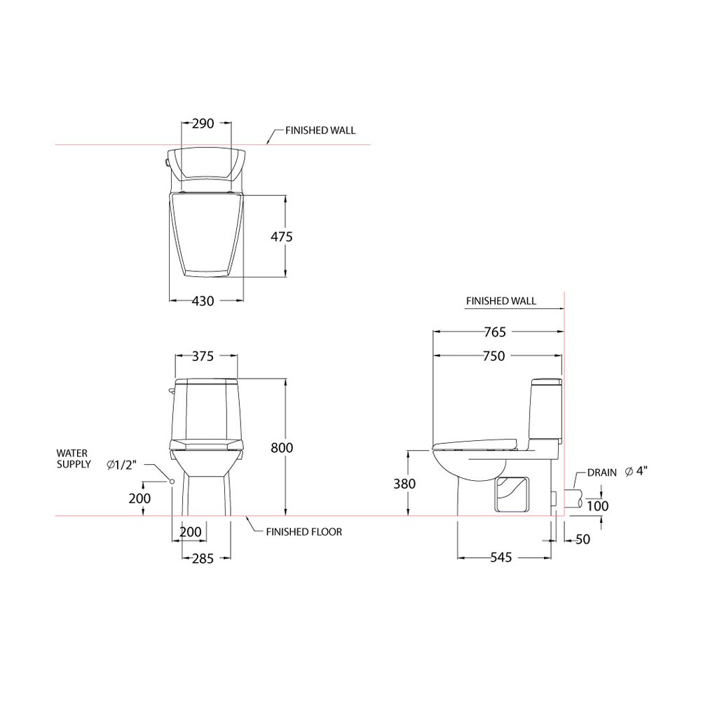 K18838X-WK สุขภัณฑ์2ชิ้น 6ล. เวอโก้ ขาว โถสุขภัณฑ์สำหรับในบ้าน ...