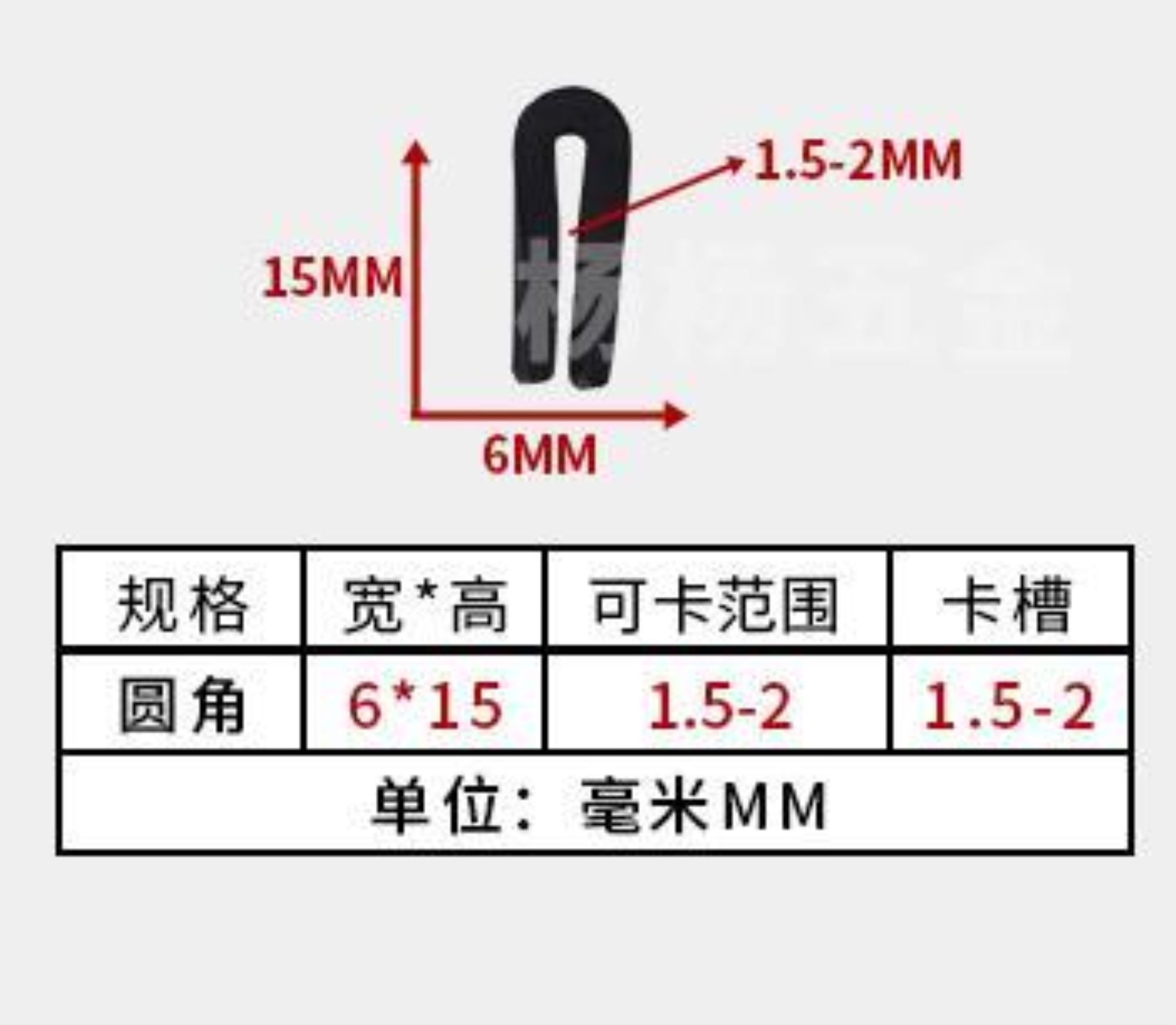 【CW】 1M U-shaped rubber strip edge Shield Encloser Bound for Glass ...