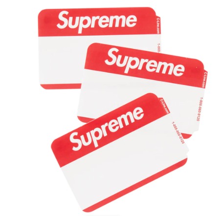 [SNKR]-Supreme Name Badge Stickers (Pack of 100) Red - Snkrexchange ...