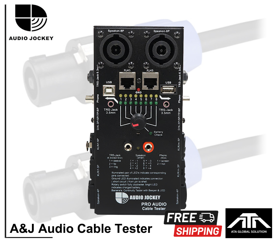 Aj Pro Audio Cable Tester เครื่องเช็คสาย (รุ่นใหม่เพิ่มช่องเช็คหัว TRS ...