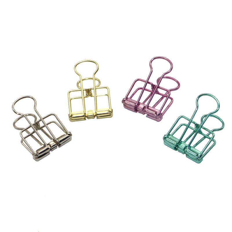 Novelty Solid Color Hollow Out Metal Binder Clip Notes Letter Paper ...