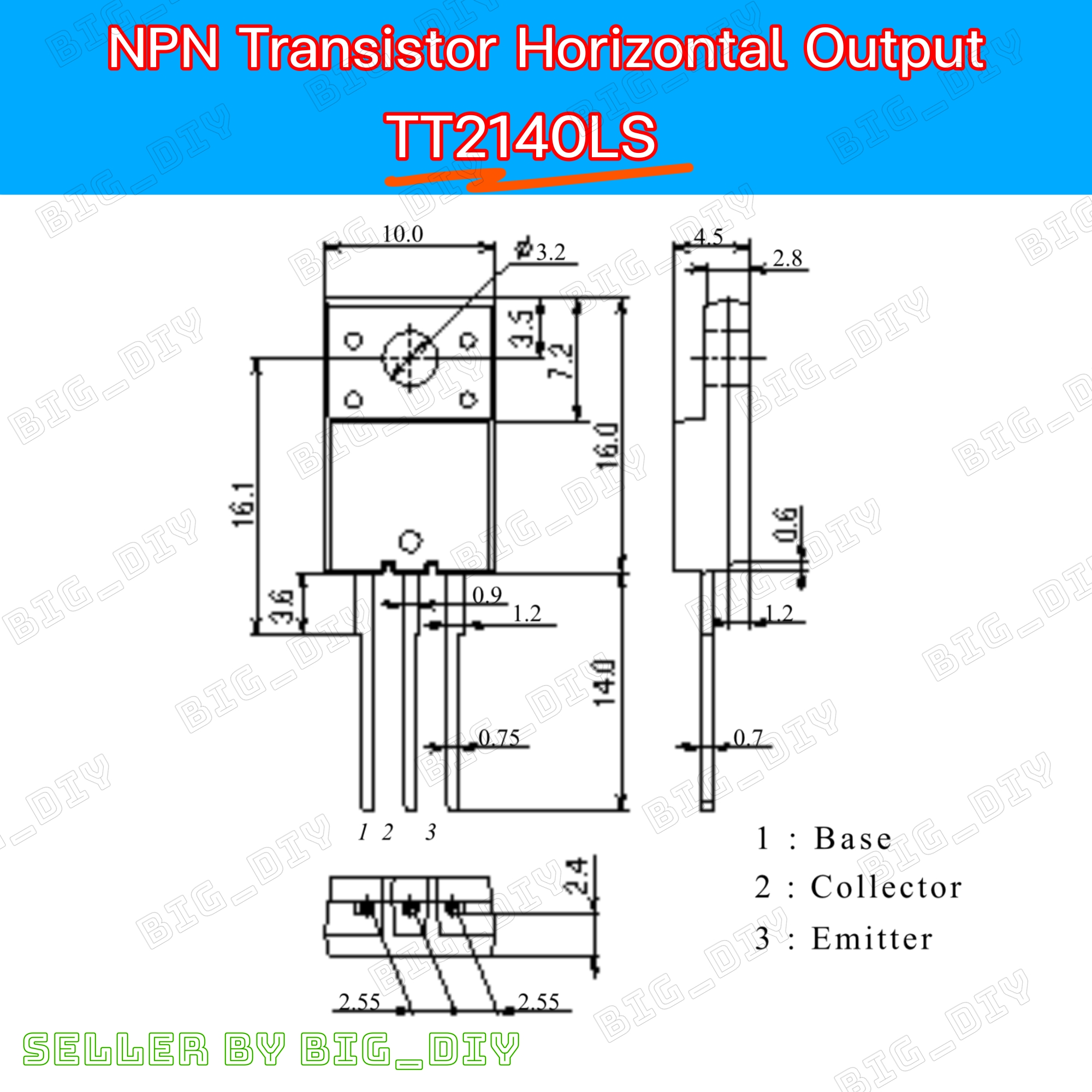 Transistor TT2140 LS สำหรับซ่อม-เปลี่ยน Transistor HORIZONTAL OUTPUT ...